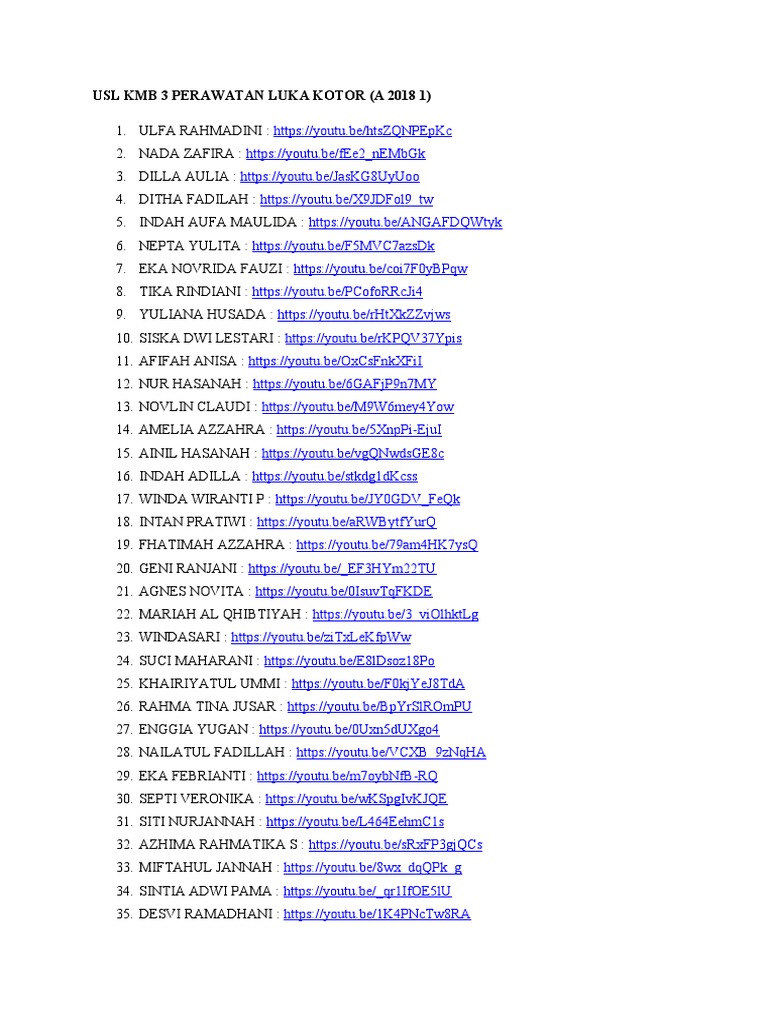 (A 2018 1) - Usl KMB 3 Perawatan Luka Kotor | PDF | Art