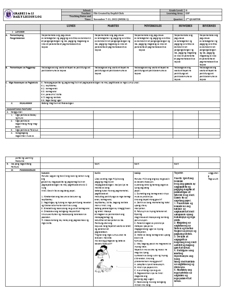 DLL - Esp 2 - Q2 - W1 | PDF