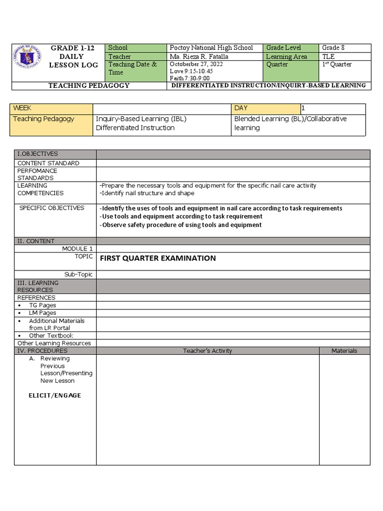 DLL Exam | PDF | Learning | Teaching Method