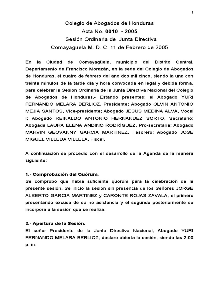ACTANo. 0010 SESION JDN | PDF | Justicia | Crimen y violencia