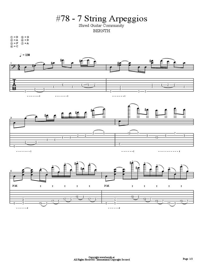 #78 - 7 String Arpeggios | PDF | String Instruments | European Musical ...