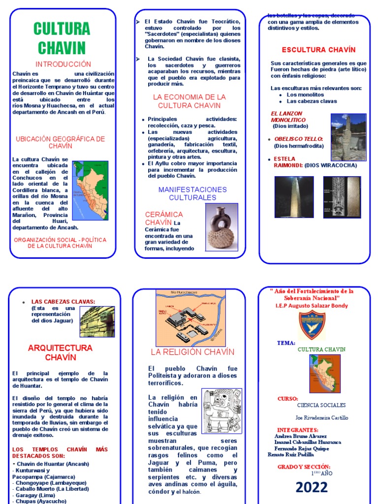 Triptico-Cultura-Chavin 2 | PDF | Andes | Antropología cultural