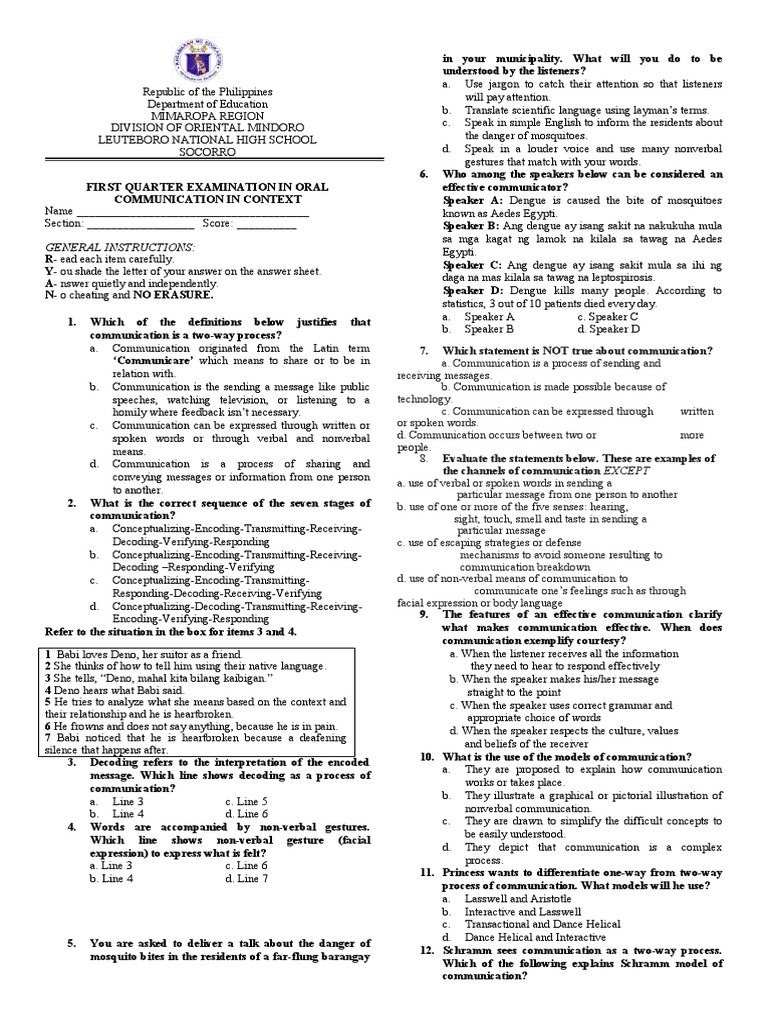 Oral Comm Midterm | PDF | Communication | Nonverbal Communication