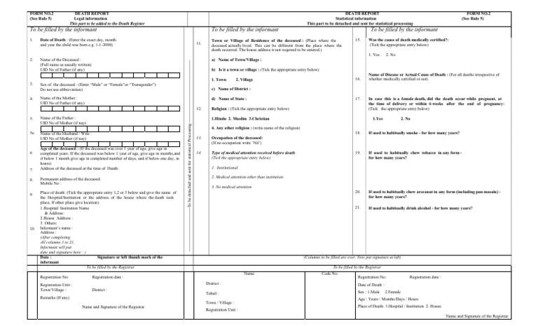 Form-2 New | PDF | Death | Pregnancy