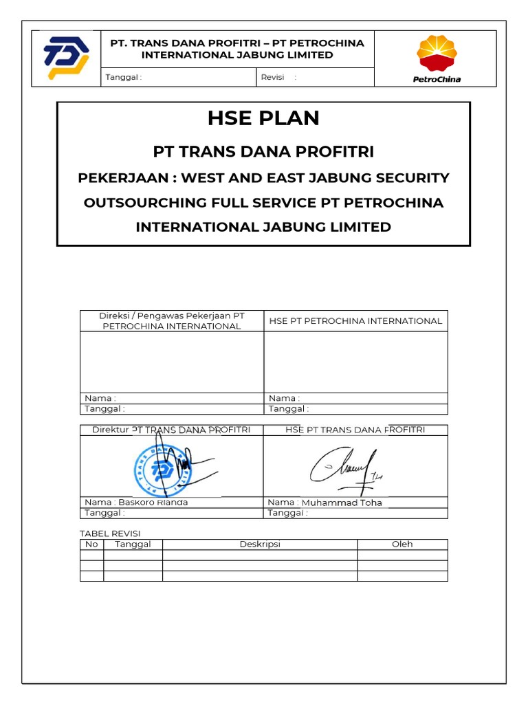 HSE PLAN | PDF