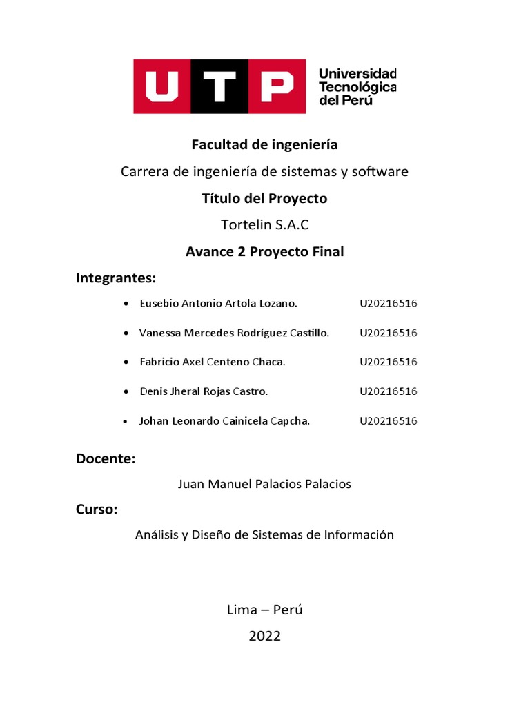 Proyecto Avance 2 | PDF | Software | Bases de datos