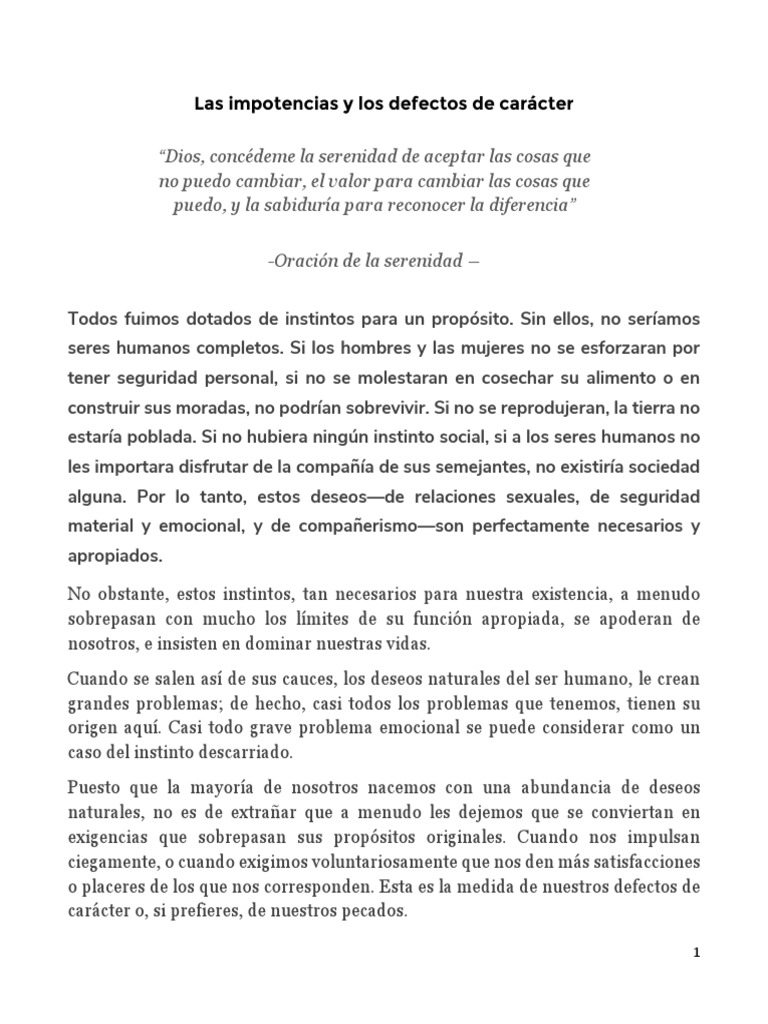 Siete Defectos de Carácter en AA | PDF | Siete pecados capitales | Lujuria