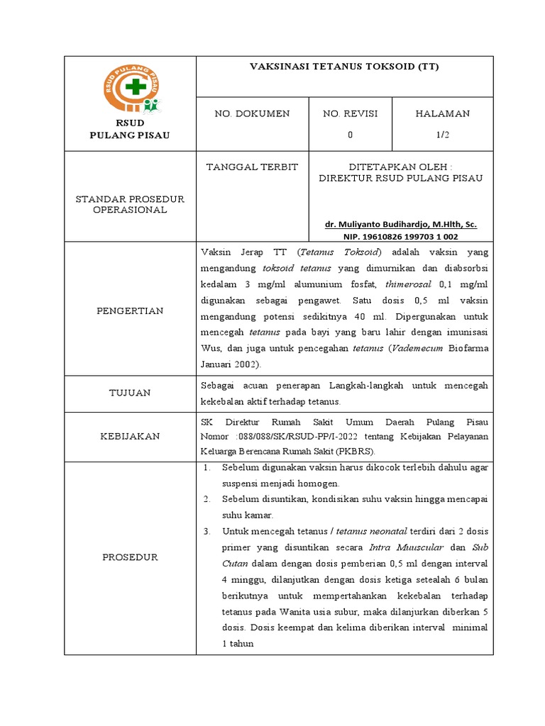 Vaksinasi Tetanus Toksoid (TT) | PDF | Sains & Matematika