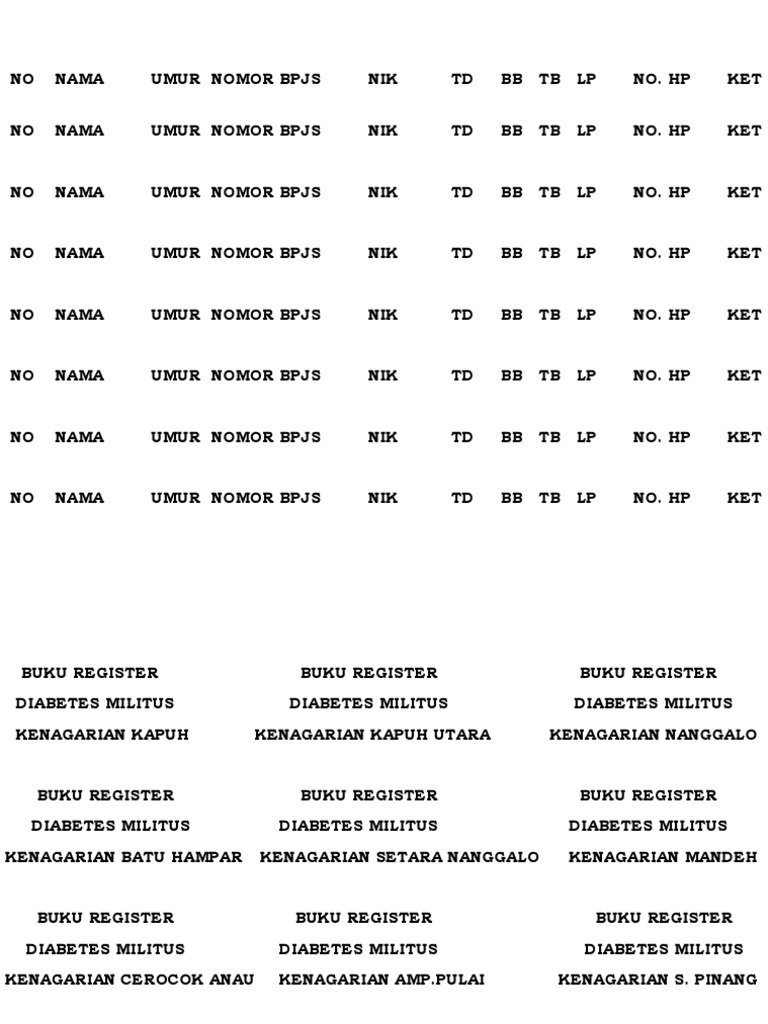 Buku Register HT Dan DM | PDF