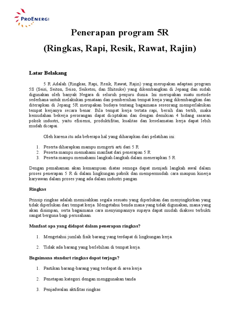Penerapan Program 5r PDF Free | PDF