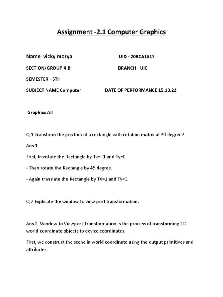 Vicky Pdf 2 D Computer Graphics Cartesian Coordinate System