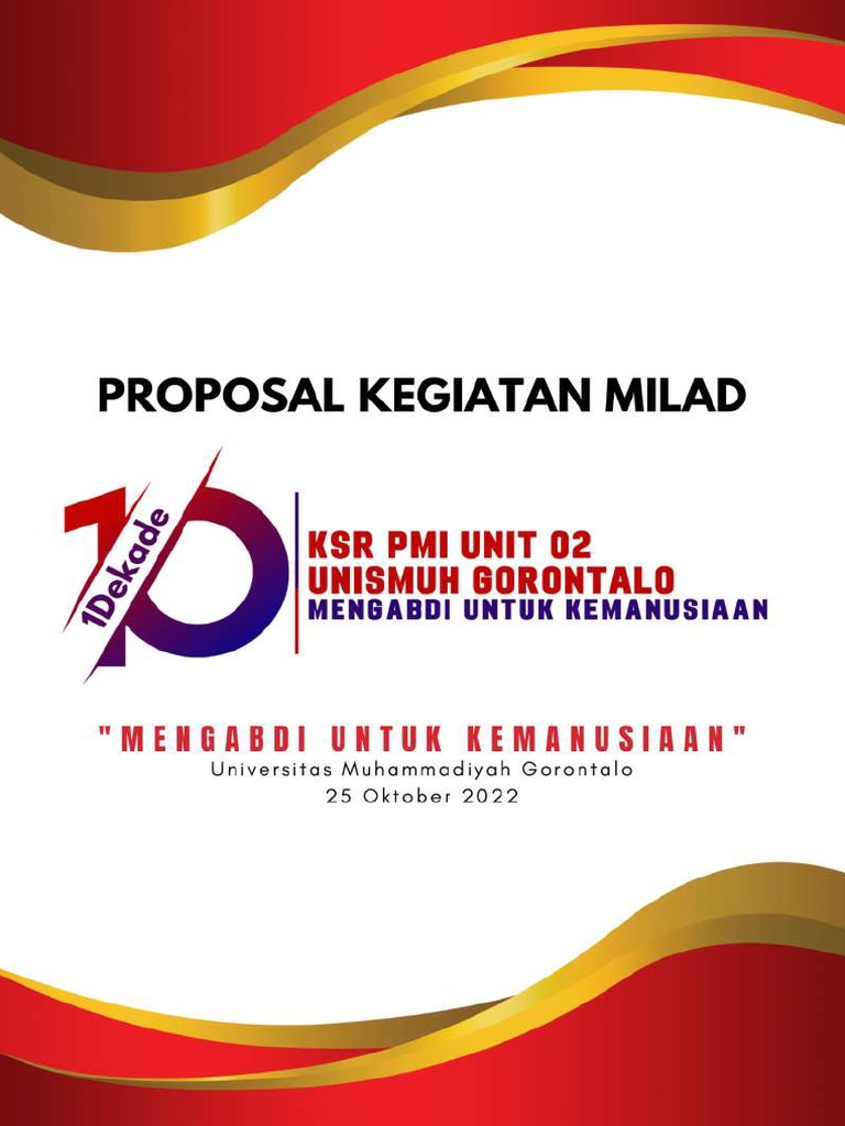Proposal MIlad Ke-X UKM KSR PMI Unit 02 UMGO | PDF