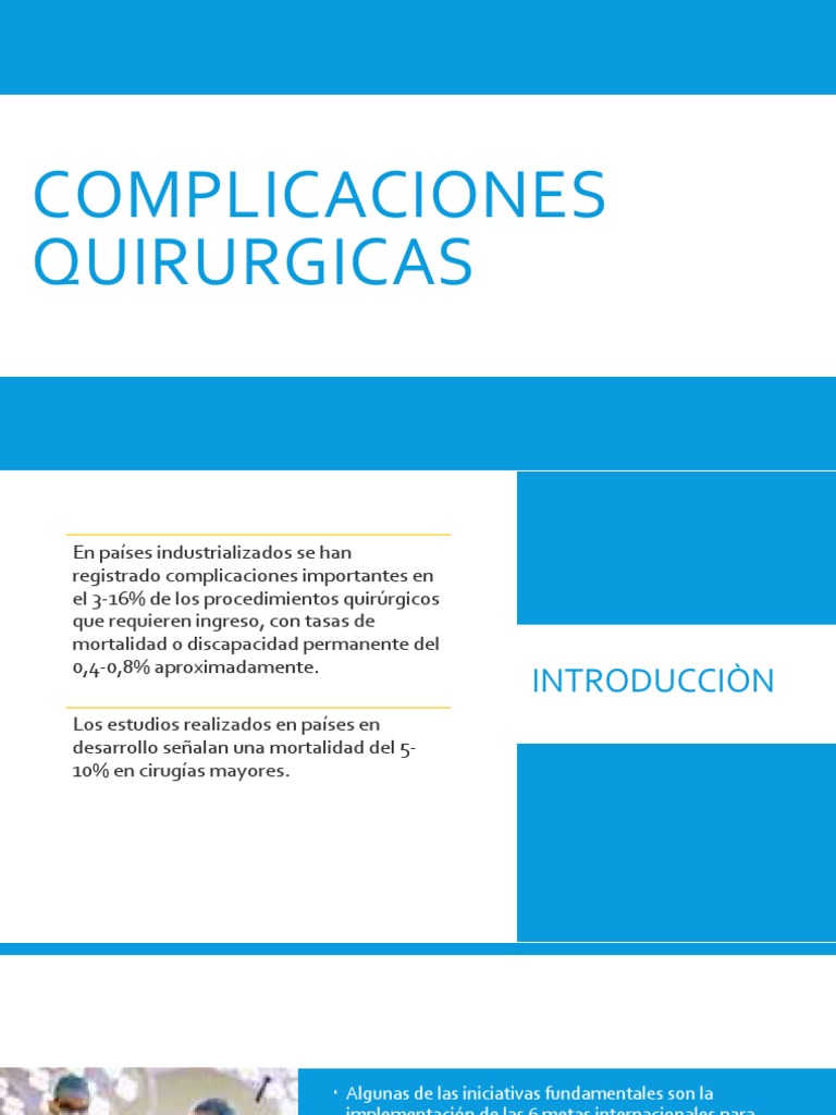 Complicaciones Post Quirurgicas | PDF | Seguridad del paciente | Cirugía Complicaciones Post Quirurgicas | PDF | Seguridad del paciente | Cirugía