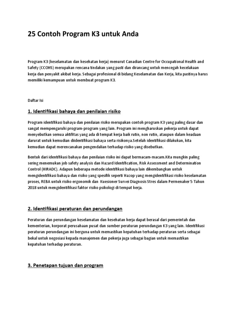 25 Contoh Program P2K3 | PDF