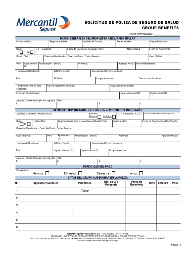 MSP.267 Solicitud Póliza de Seguro de Salud - Integral - Vital | PDF | Seguro | Reaseguro