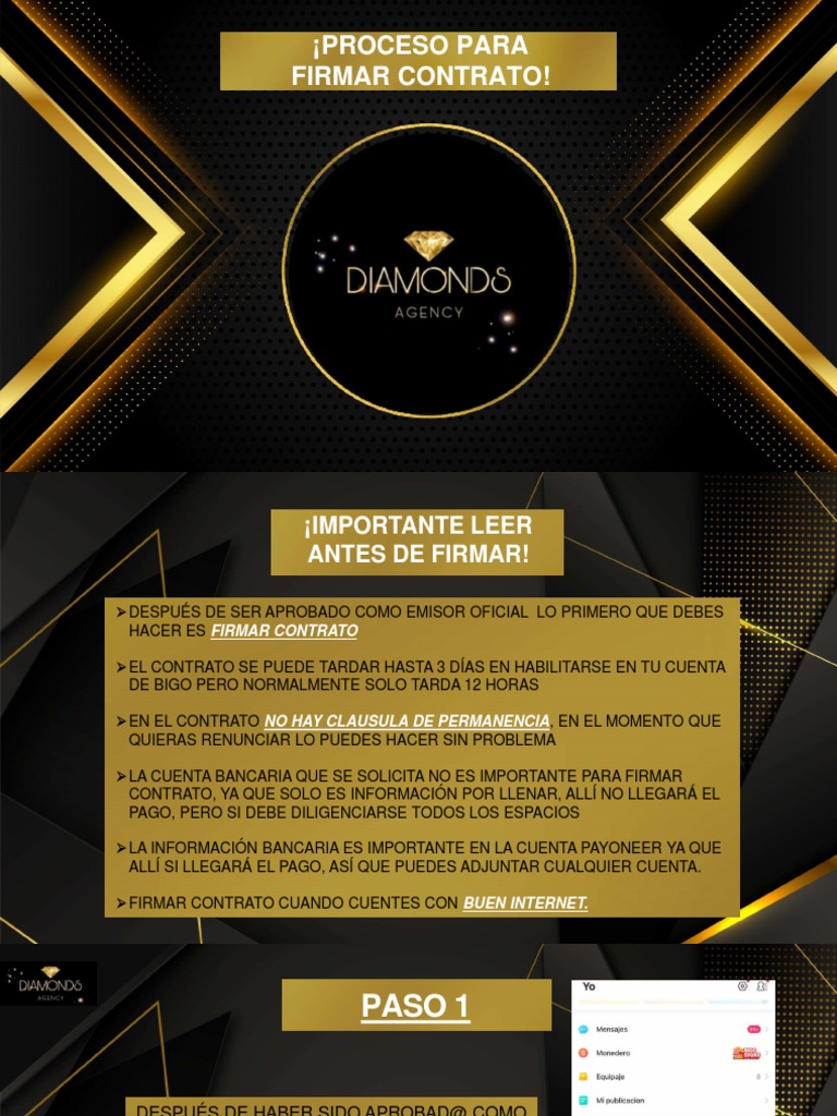 Cómo Firmar Contrato - Diamonds | PDF