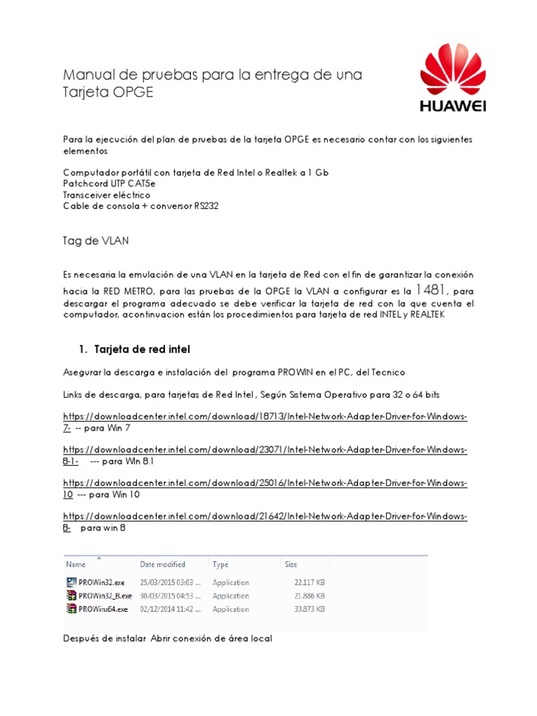 Manual Puebas OPGE | PDF | Controlador de interfaz de red | Protocolos ...