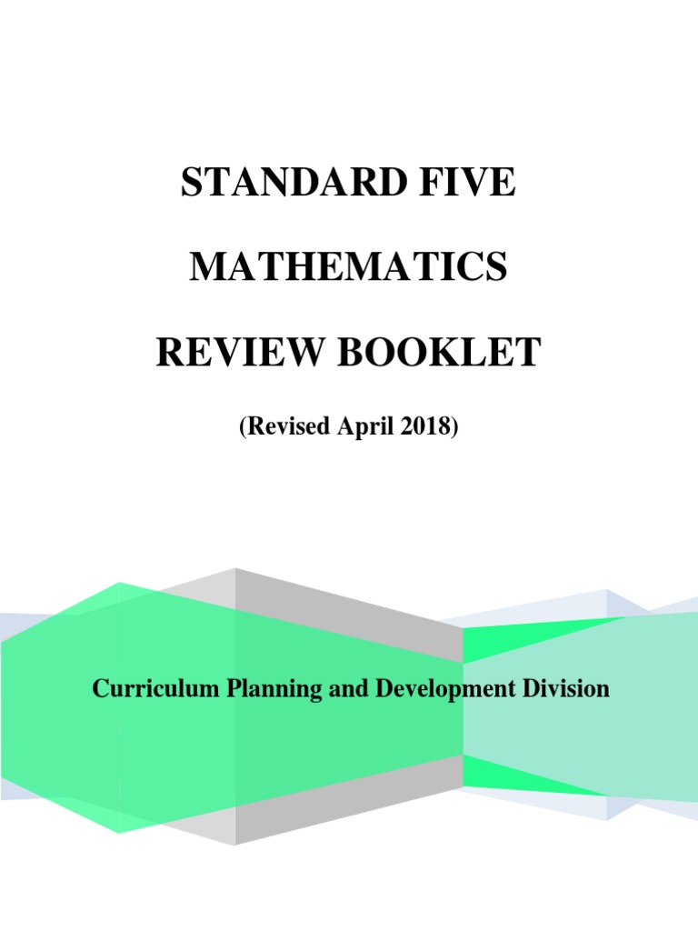 Standard Five Mathematics Review Booklet - April 2018 | PDF | Algebra | Notation