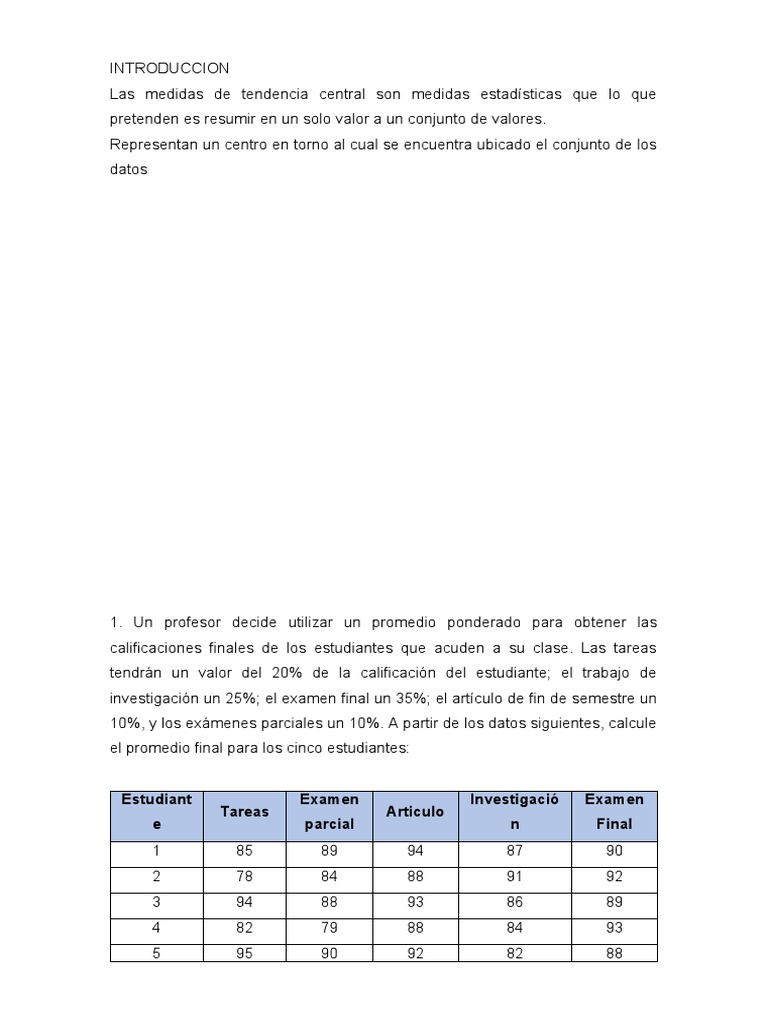Ejercicio 1 Promedio Ponderado | PDF | Muestreo (Estadísticas ...