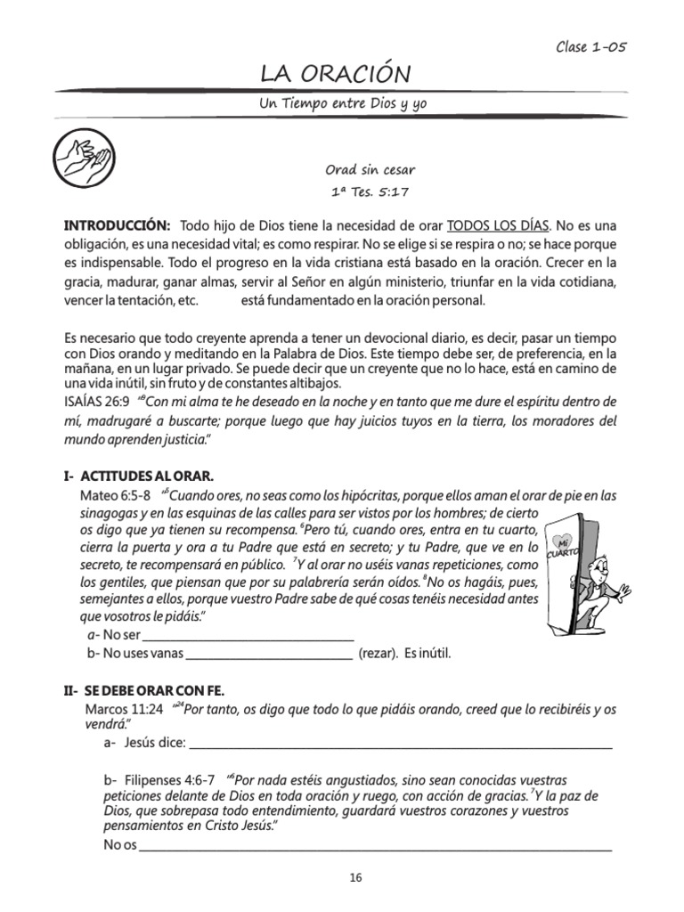 Nivel 1 - Carta Clase 5 - La Oración | PDF | Oración | Creencia religiosa y doctrina