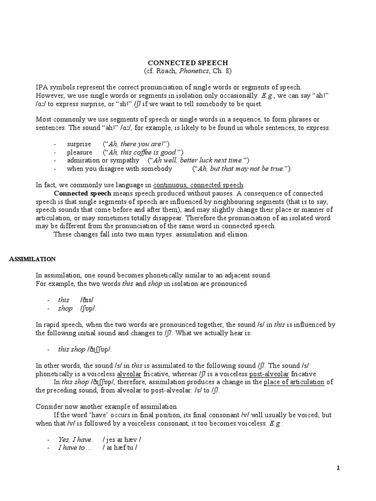 Connected Speech | PDF | Phoneme | Phonetics