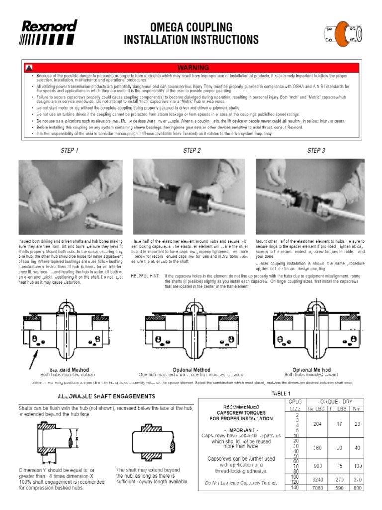 Installation Acoplamiento Omega Rexnord - Spa | PDF
