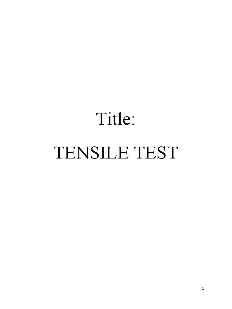 Tensile Test Report | PDF | Deformation (Engineering) | Ultimate ...