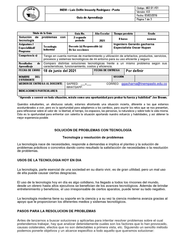 G2 Tecnol 9 | PDF | Aprendizaje | Presupuesto