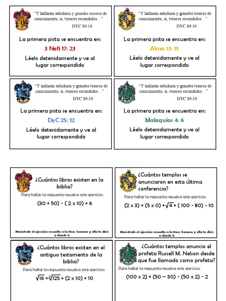 Búsqueda del Tesoro con Pistas Bíblicas | PDF | Religión y espiritualidad