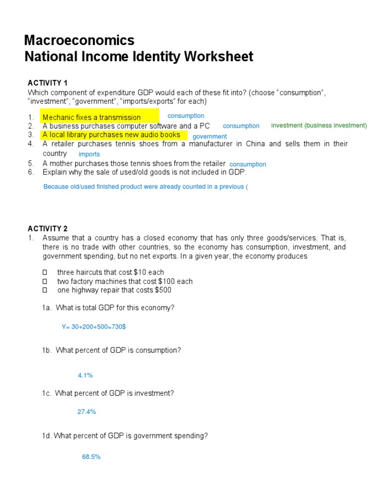 National Income Identity Explained | PDF | Consumption (Economics ...