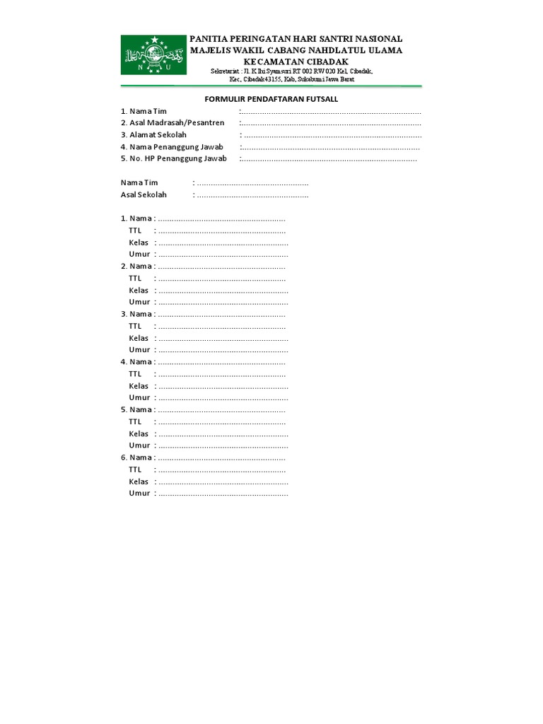 Form Pendaftaran HSN CBD | PDF