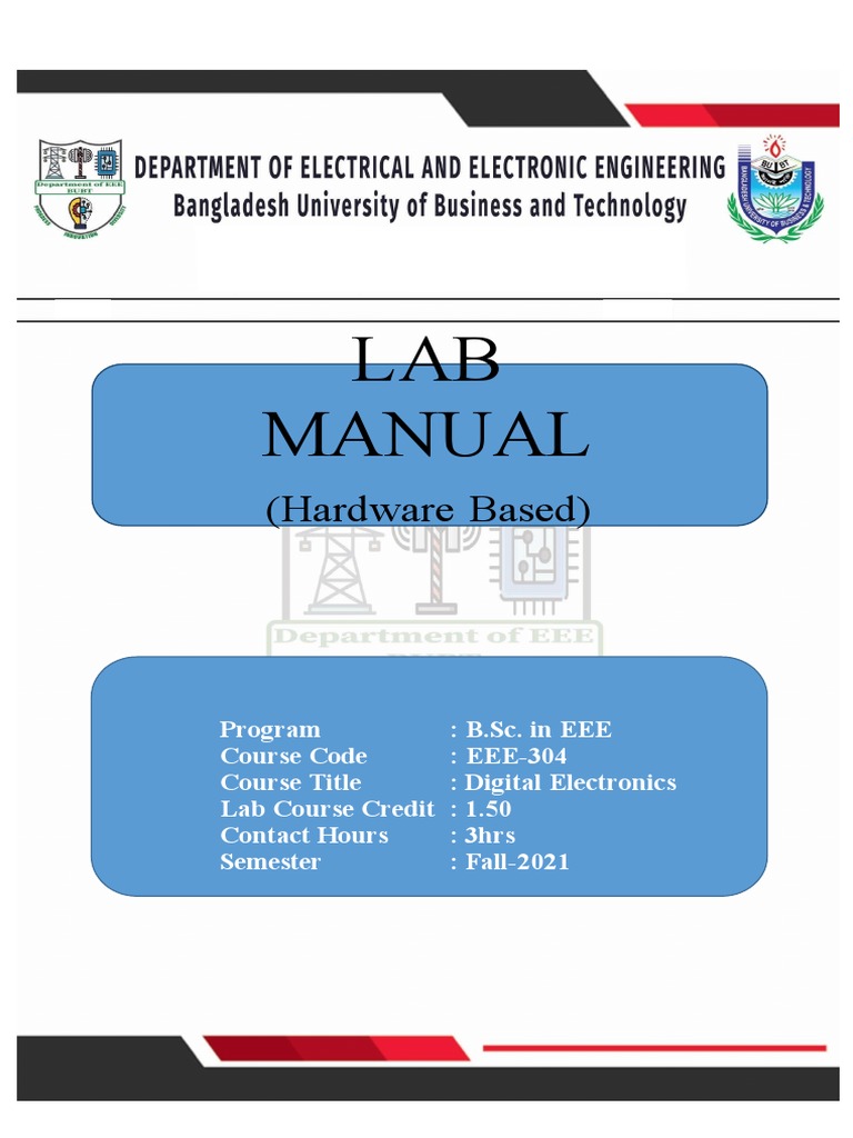 Bubt Eee-304 Lab Manual - Edited 25-12-21 v2 | PDF | Logic Gate | Electronic Circuits
