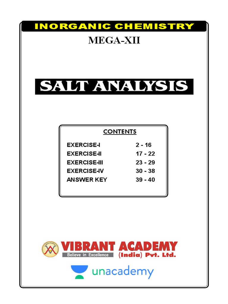 Analysis of Common Anions: A Guide to Identifying Inorganic Salts ...