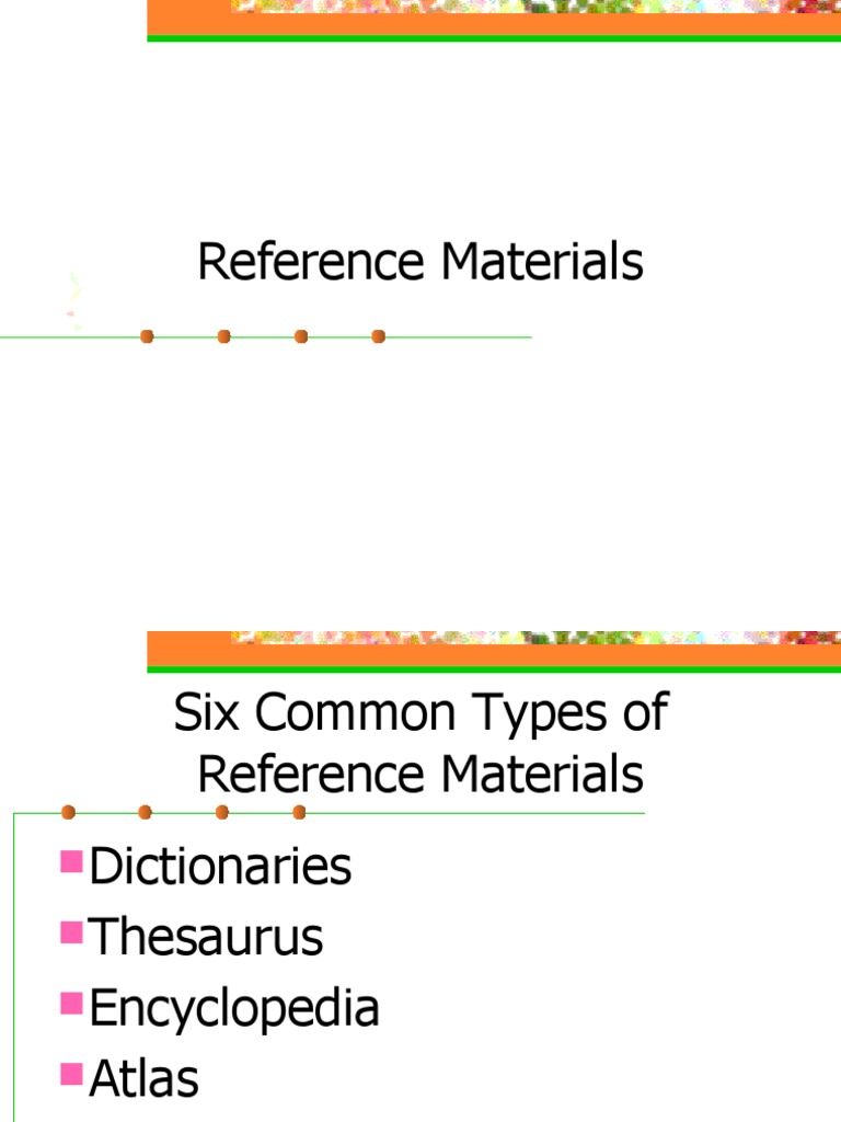 Reference Materials | PDF | Dictionary | Encyclopedias