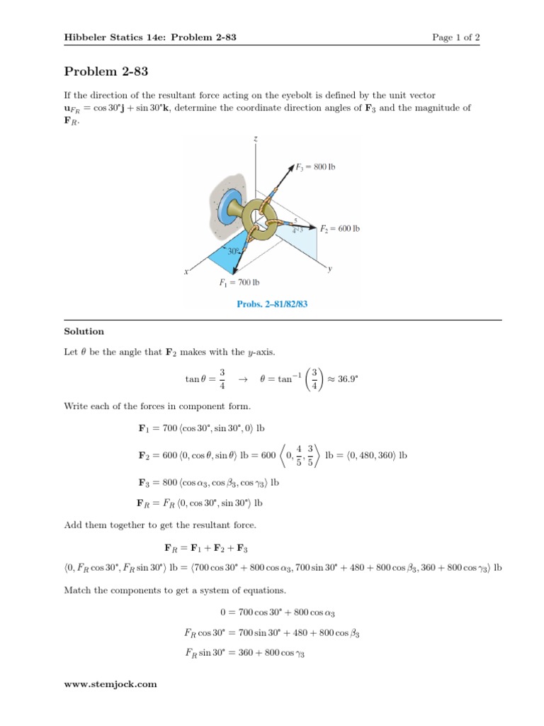 Hibbeler S14 e CH 2 P 83 | PDF | Angle | Euclidean Vector