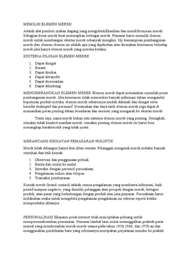 Memilih Elemen Merek | PDF
