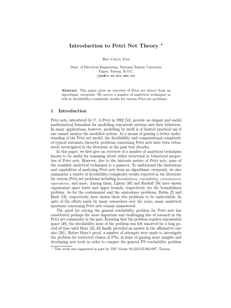 Introduction To Petri Net Theory | PDF | Formalism (Deductive ...