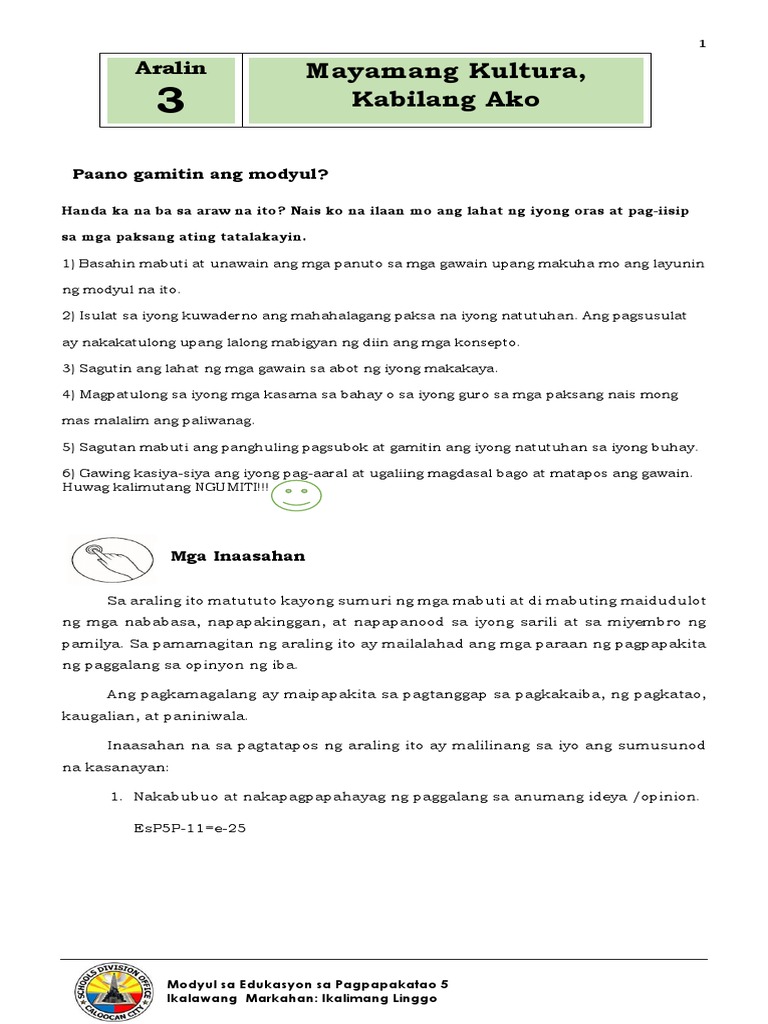 ESP 5 Q2 Week 5 | PDF