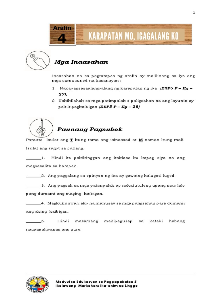 ESP 5 Q2 Week 6 | PDF