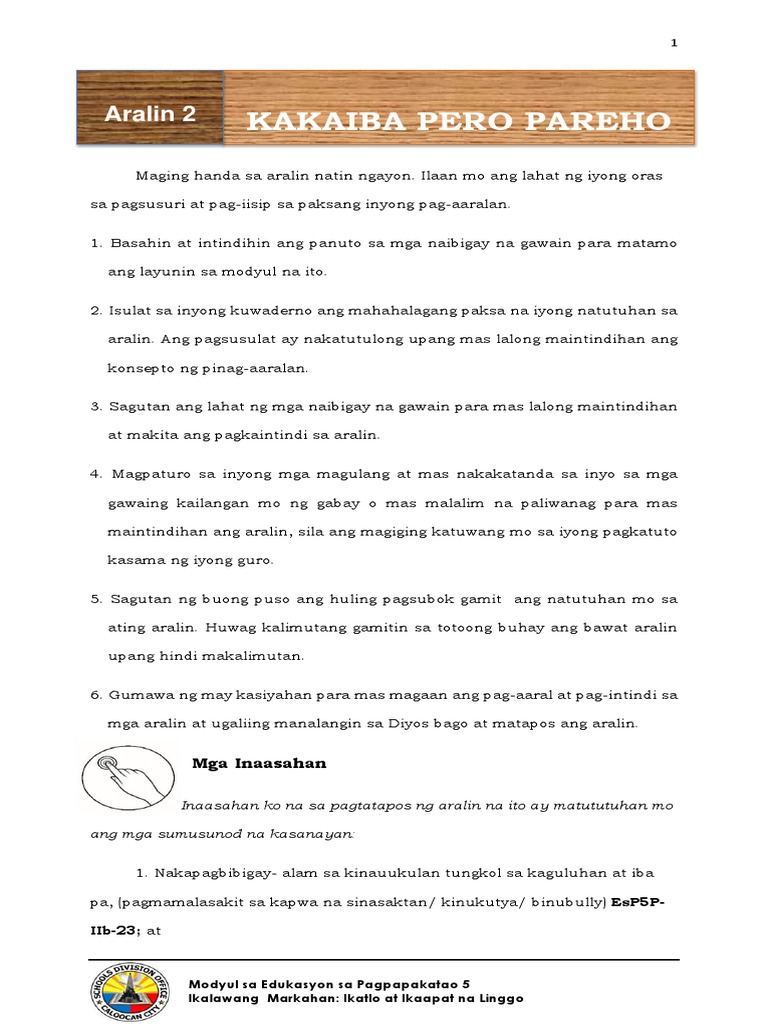 ESP 5 Q2 Weeks 3-4 | PDF