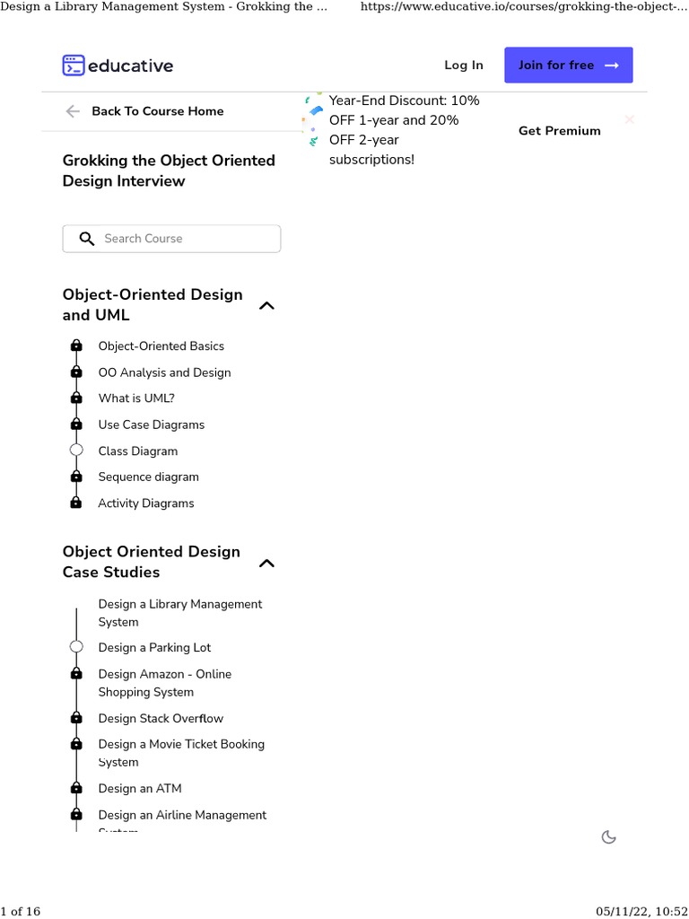 Design A Library Management System Grokking The Object Oriented Design Interview Pdf Class