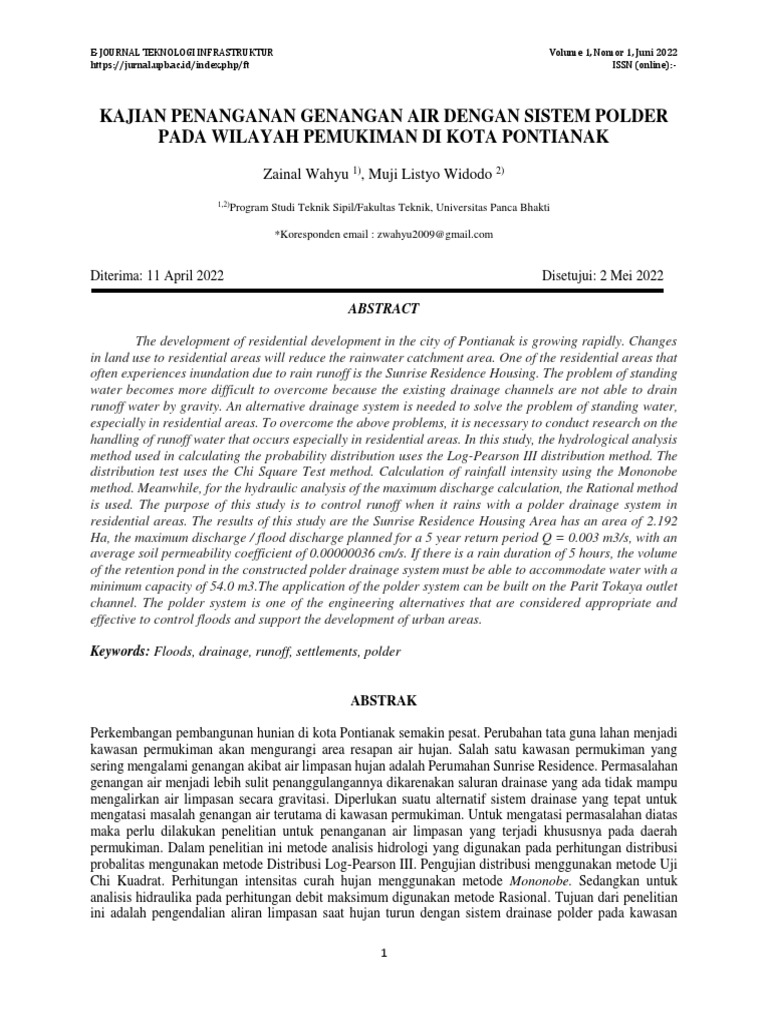 3 +Vol+1+No+1+ (Zainal+Wahyu+Dan+Muji) | PDF | Drainage Basin | Surface Runoff