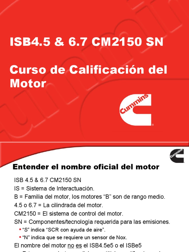 ISB4.5 & 6.7 CM2150 SN Intro - Español | PDF | Inyección de combustible ...