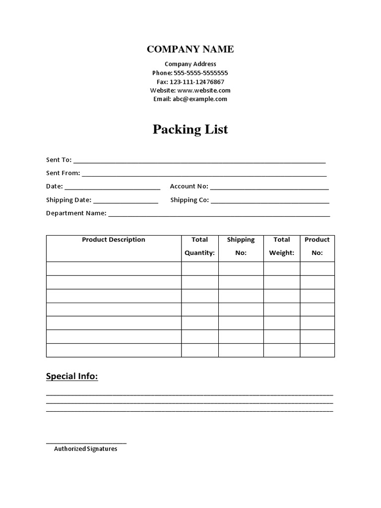 Contoh Packing Slip | PDF