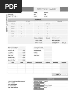 Remittance Advice Template Excel
