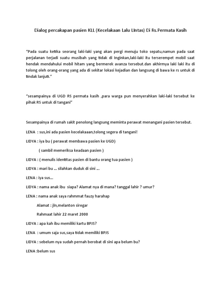 Dialog Percakapan Pasien KLL PAK RICARD | PDF | Sains & Matematika