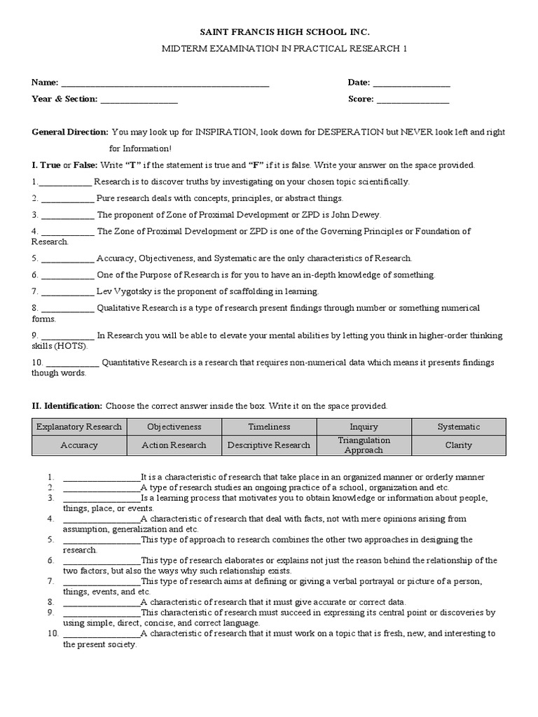 Practical Research - Grade 12 | PDF | Science | Behavioural Sciences
