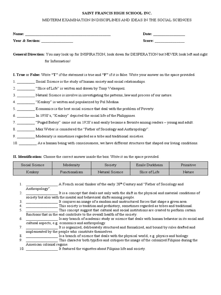D.I.S.S. - Grade 11 | PDF | Social Sciences | Science