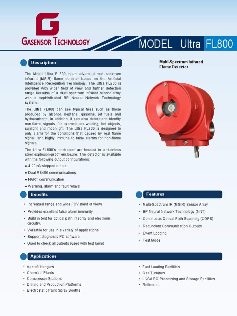 Ultra FL800 | PDF | Sensor | Infrared