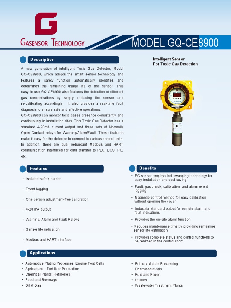 Gq-Ce 8900 | PDF | Sensor | Physical Sciences